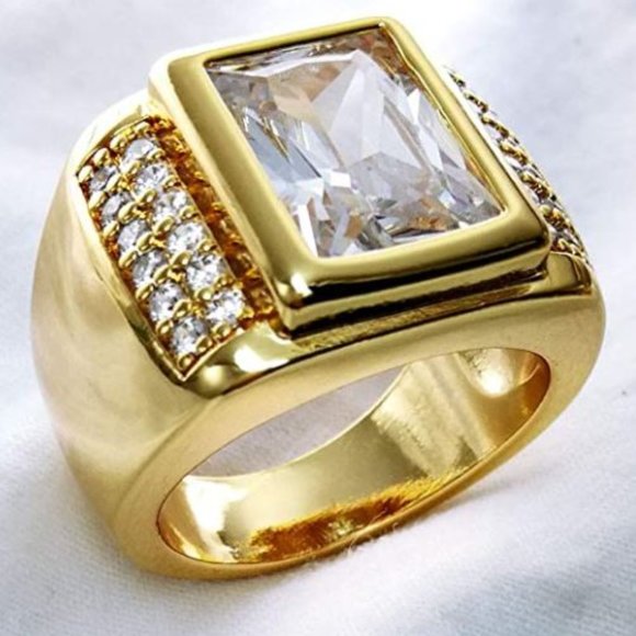 gold | Accessories | Bling Bling Cz 8k Gf Ring | Poshmark